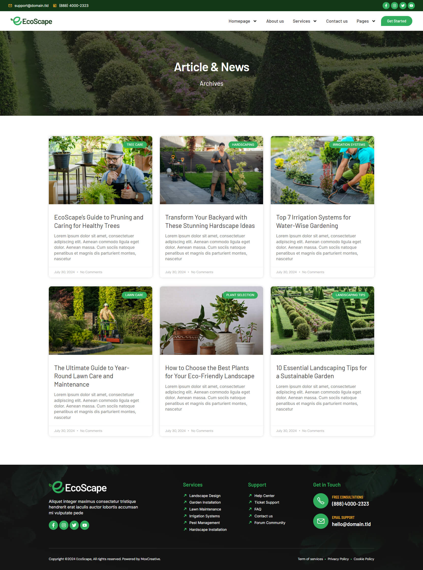 EcoScape - Gardening & Landscape Elementor Pro Template Kit by moxcreative